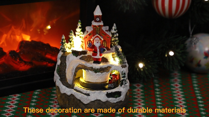 Custom indoor tabletop decorative resin snow christmas tree winter ...