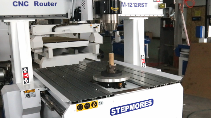 Rotary Spindle CNC Router - 5 Axis Wood Carving Machine