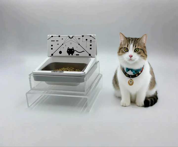 Custom Chip Cat Feeder - Smart, Rechargeable Feeding