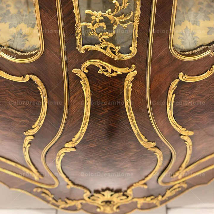 Rococo Style Glass Display & China Cabinets Wooden Classic French ...
