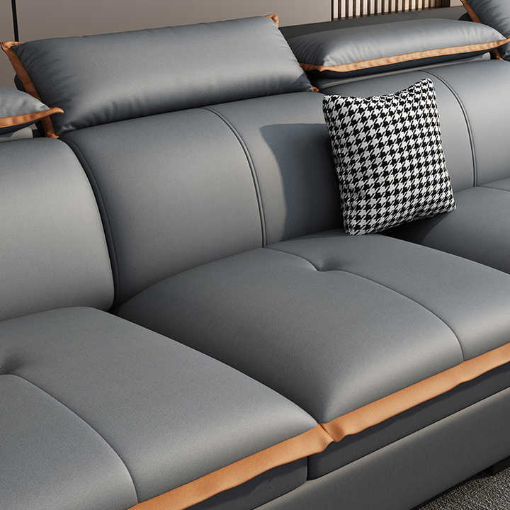 Luxury Microfiber Fabric Sofa - Modern Family Room Design