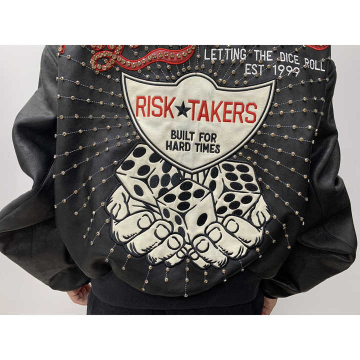 Supreme Leather Jackets with Rhinestones & Custom Embroidery