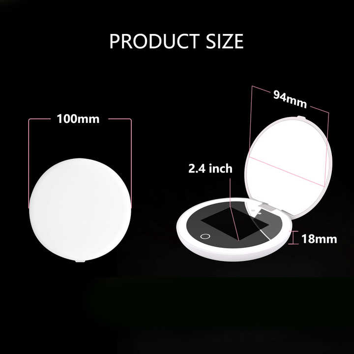Portable Lighted UV Sunscreen Compact Mirror with UV Camera