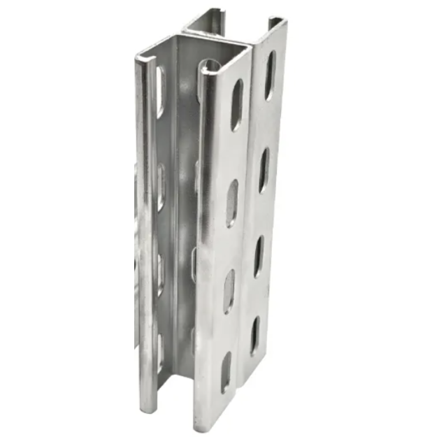 Pre-Galvanized Double C Channel Steel Perforated Slotted with Cutting ...