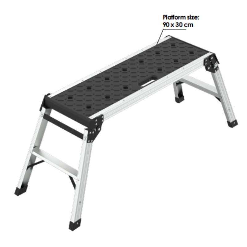 Wire king Folding Aluminum Wide Platform Portable Work Bench Ladder ...