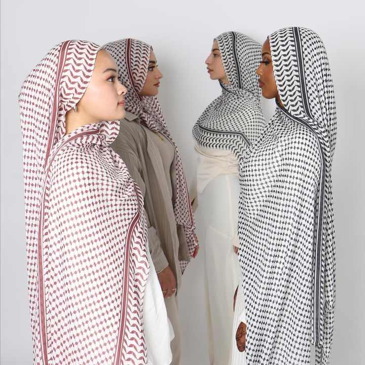 Jingtai Islamic Shailah Brown Keffiyeh Hijab Muslim Scarf