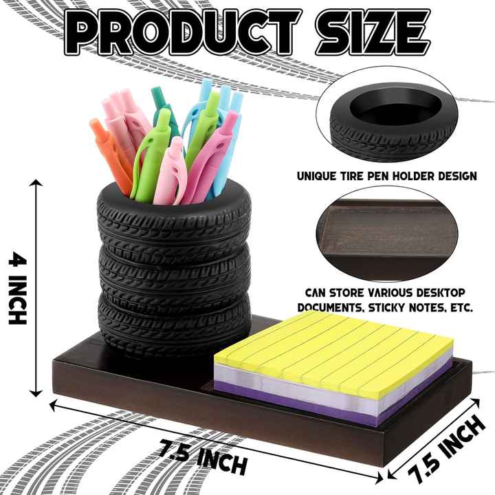 Wholesale Black Car Tire Shaped Pen Holder Novel Desktop Plastic Pencil ...