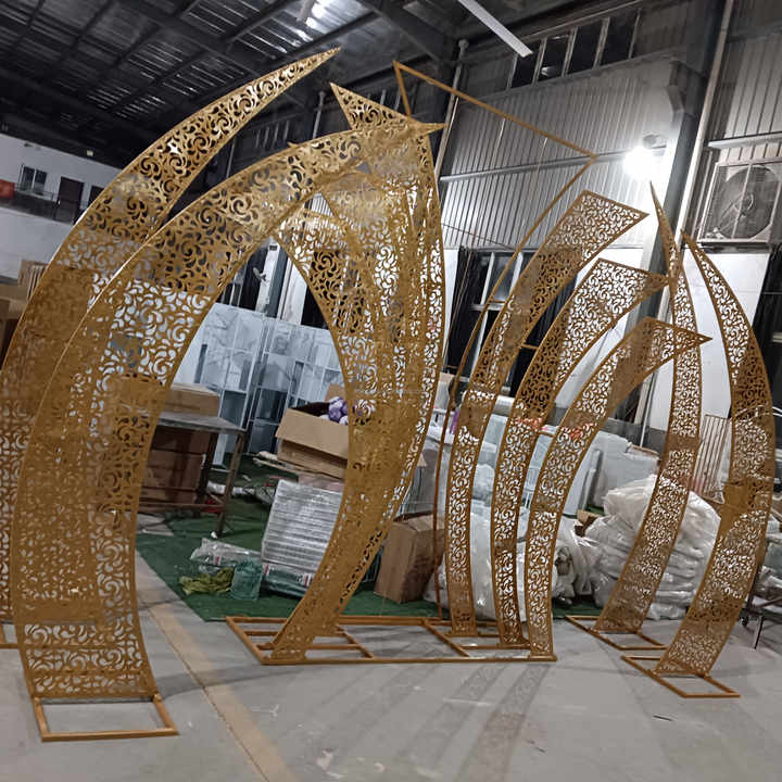 Metal Backdrop Stand 2025 Wedding Curve Shape Backdrop Stand Heavy ...