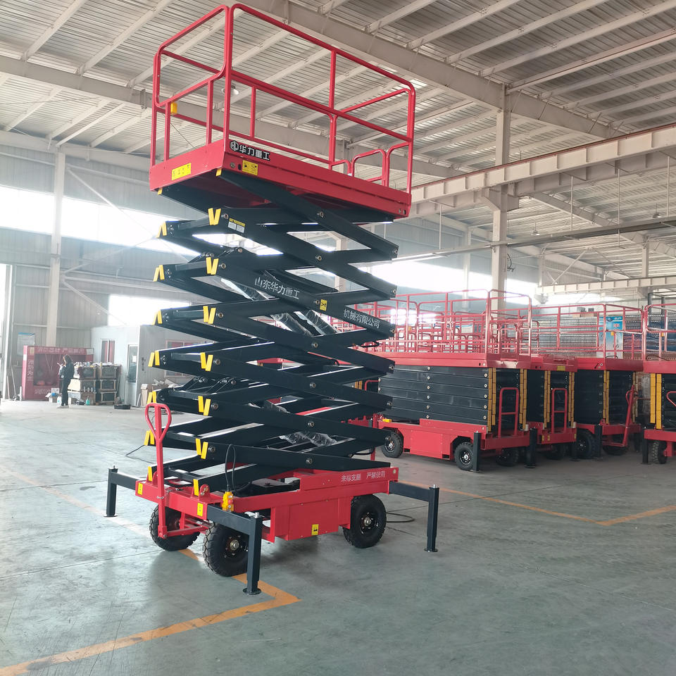 10m Towable Scissor Lift Platform Manual Hydraulic Aerial Work Lift ...