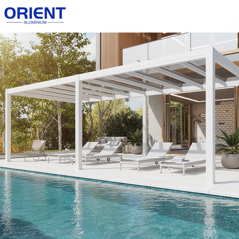 Adjustable Roof Electric Aluminum Louvered Pergola for Commercial ...