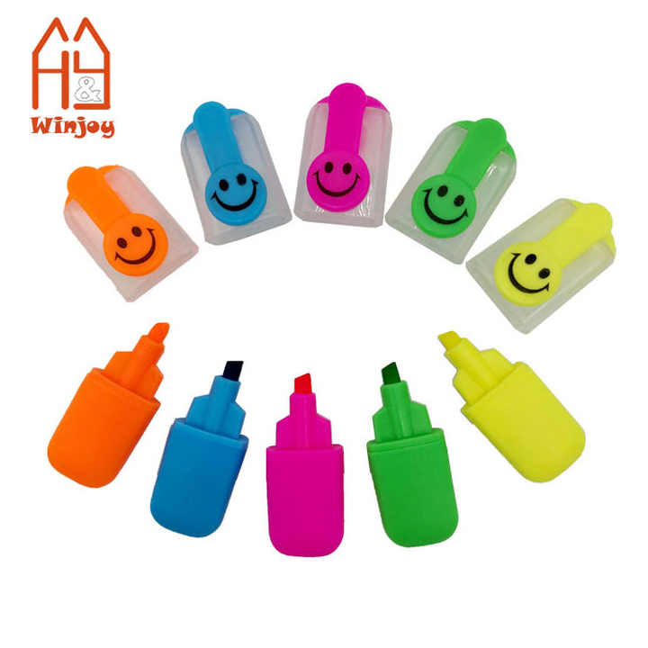 Custom Mini Portable Non-Toxic Highlighters - 5 Colors