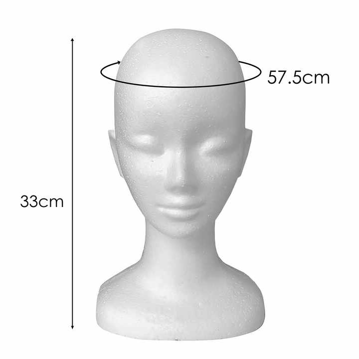Female Foam Head Model Mannequin Head Styrofoam Wig Head With Stand And ...