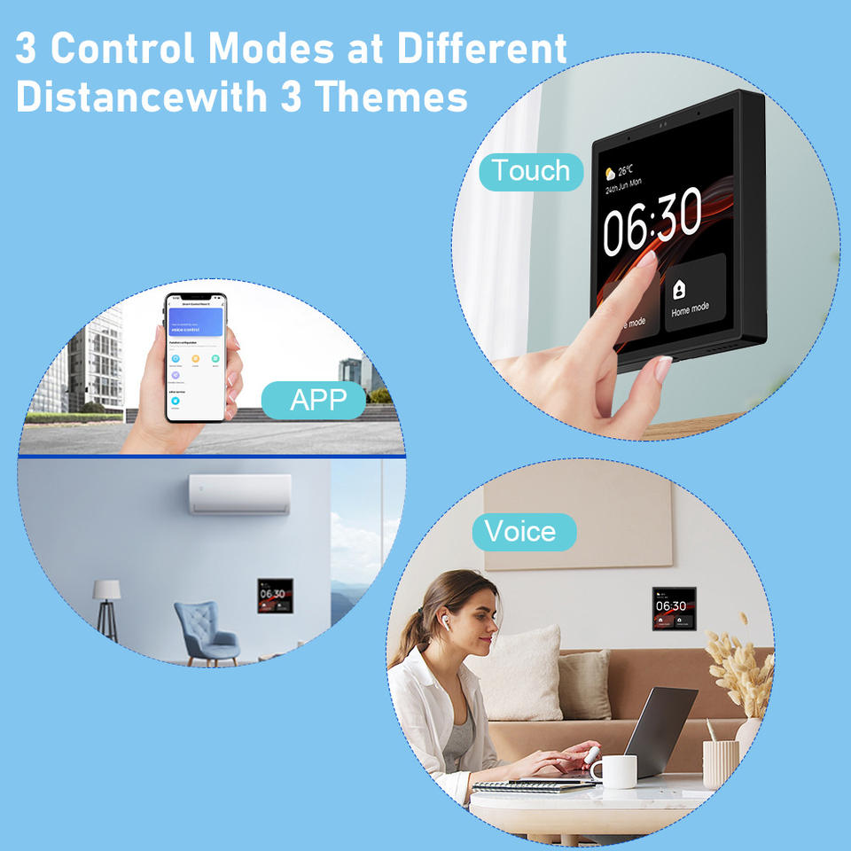 Tuya Smart Central Control Screen EU Standard 4 Inch Touch Screen Voice ...
