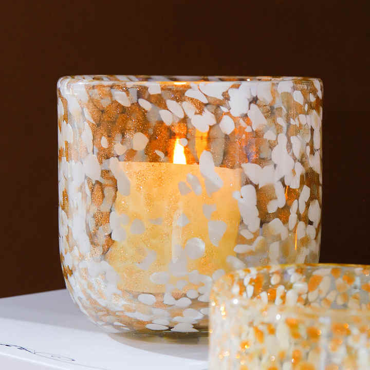 Wholesale Custom Glass Candle Holders Nordic-Inspired Dappled Cylinder Tealight Lanterns ...