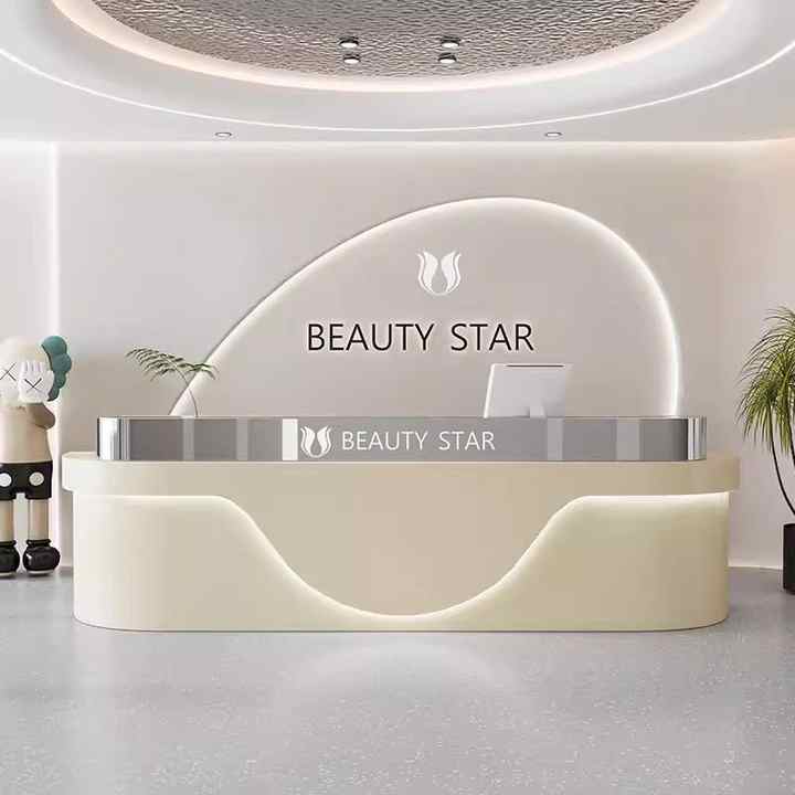 Luxury Modern MDF Wood Reception Desk for Hotel Gym Beauty Salon School ...