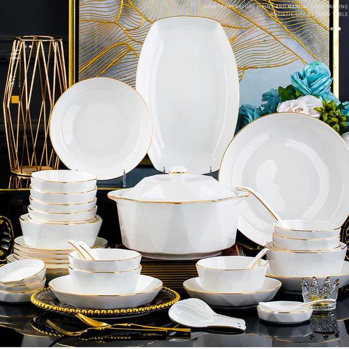 Elegant Dinner Plate Sets - Luxurious Bone China Ceramic