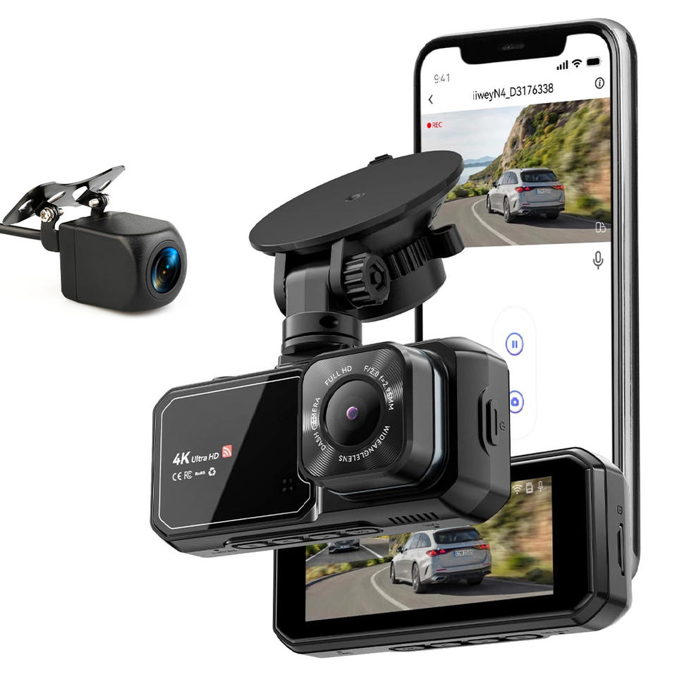 Dash Cam 4K UHD Dual Dash Camera for Cars 3.16" IPS Dashboard Camera ...
