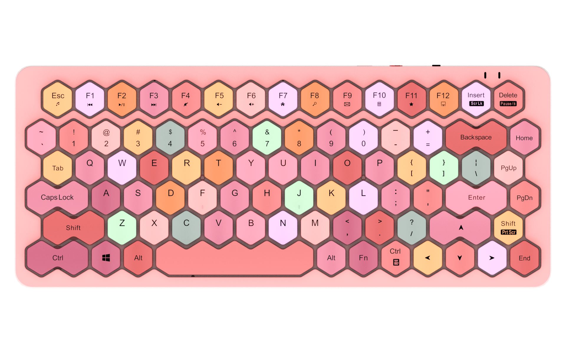 HEXAGON Keycaps Portable Keyboard Wireless Metal Tablet PC Phone Slim ...
