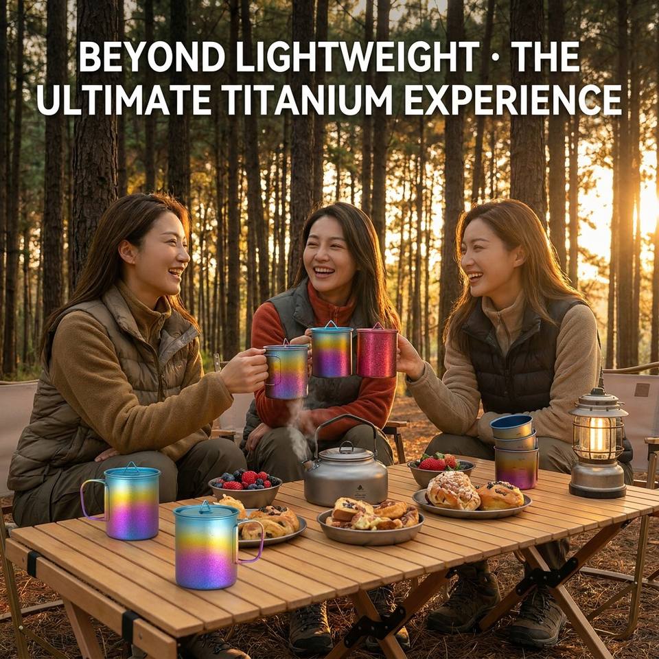 Pure Titanium Folding Mug Portable Multi-Purpose Outdoor Camping Cup ...