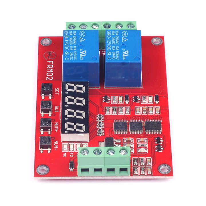 FRM02 Multi-Function Relay Module 2 Channel Digital Timer Control Switch Cycle Delay Self-Lock ...