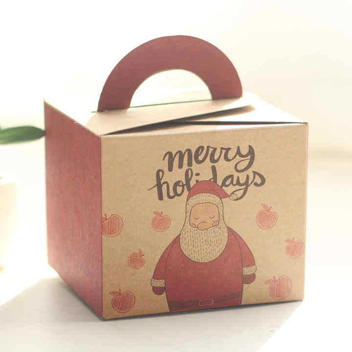 Creative Christmas Bento Handle Gift Box UV Foil Folding Pastry ...