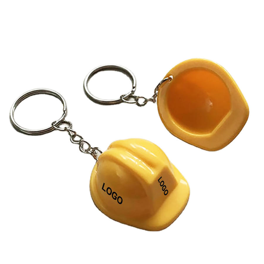 Promotional Gift Keychain ABS Plastic Construction Worker Safety Helmet ...