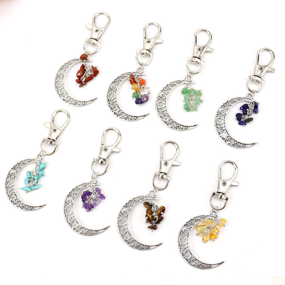 Moon Gravel Grape String Key Metal Pastoral Style Bag Hanging Keychain ...