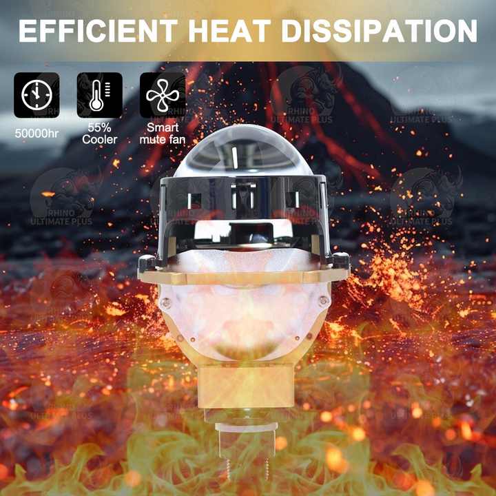 RHINO T3JW Dual Color 6500k 4000k Bi Led Laser Projector Headlights H4 ...