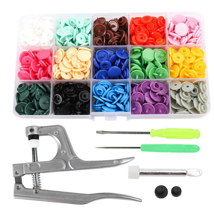 U Shape Fastener Snap Pliers Buttons Kit T5 Plastic Resin Snap Button ...