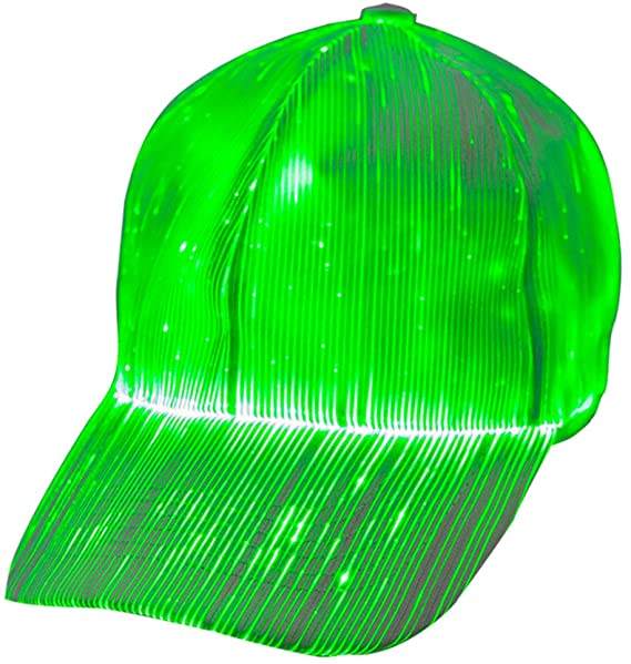 LED光ファイバーキャップ LED帽子 7色発光 ヒップホップ野球帽 USB充電