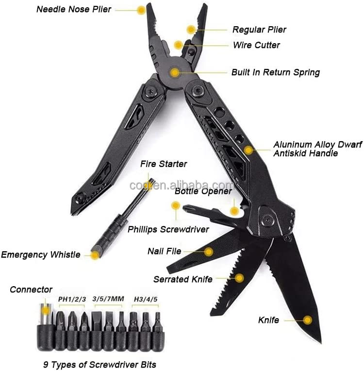COG EDC 14-in-1 Multi-Purpose Cutter Camping Gear Accessories, Survival Gear and Equipment Multi ...