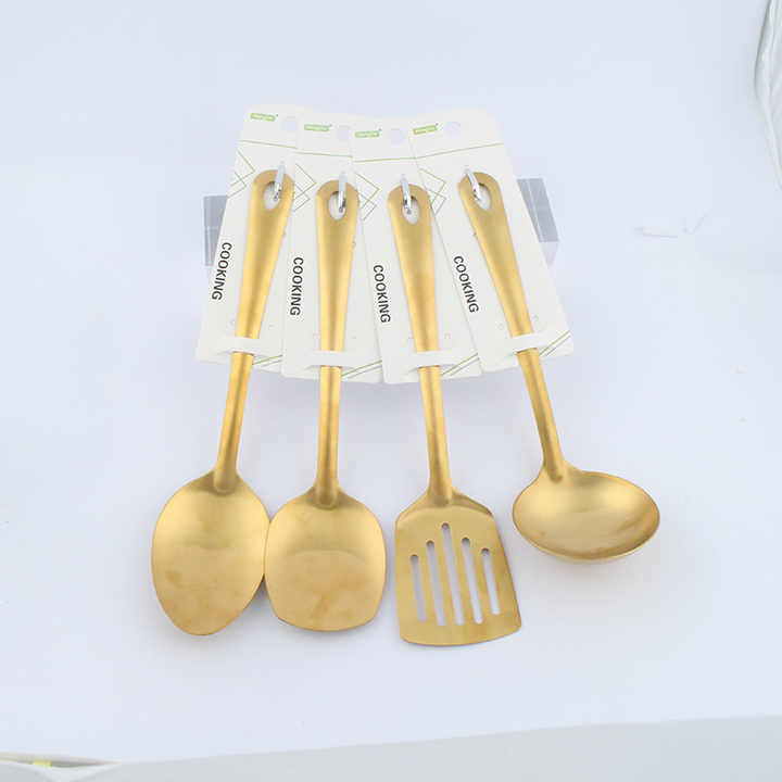 Stainless Steel Spatula Spoon Function Soup Ladle Titanium Gold Cooking ...
