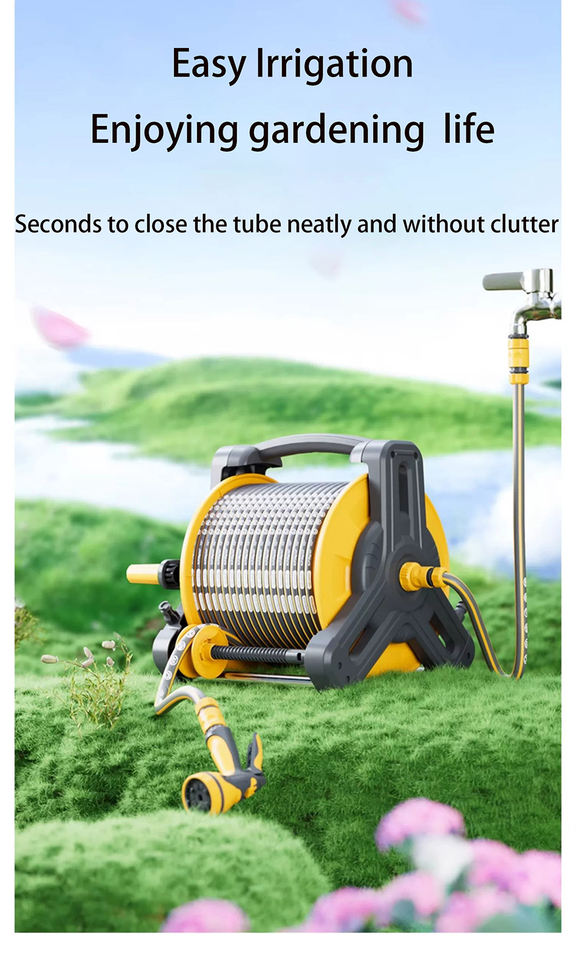 Garden Supplies Adjustable Cable Reel Automatic Yellow L06 Freestanding ...