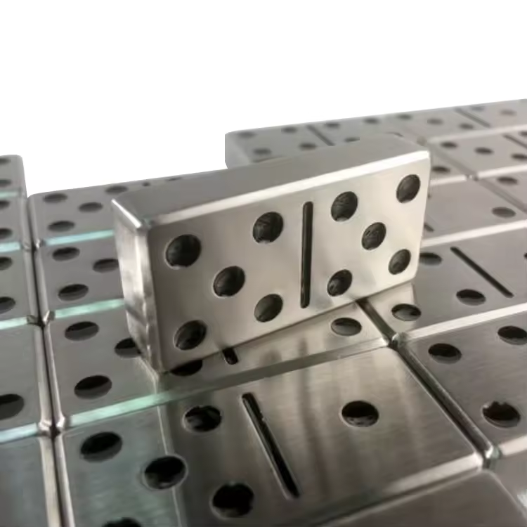 Custom Stainless Steel Titanium Aluminum Double 6 Metal Dominoes