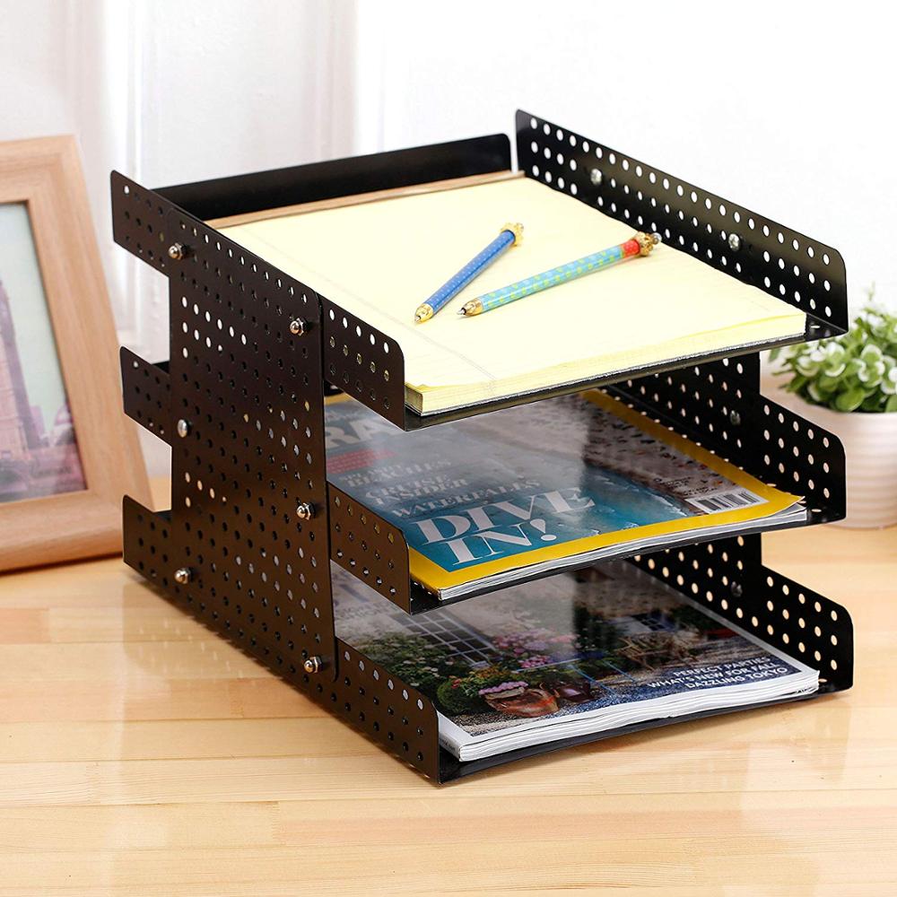 3 Layer File Tray - Metal Mesh Desktop Organizer