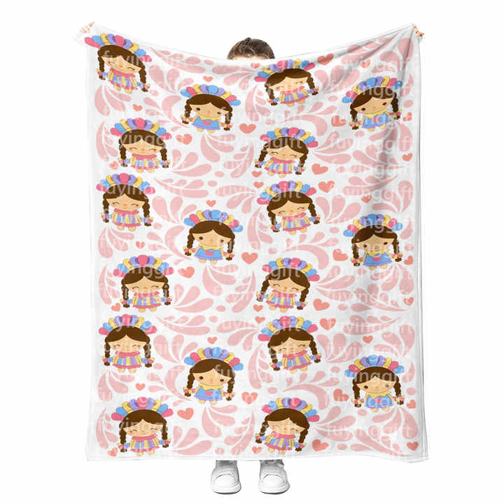 New Custom Mexican Talavera Princess Latina Girl Baby Blanket Concha ...