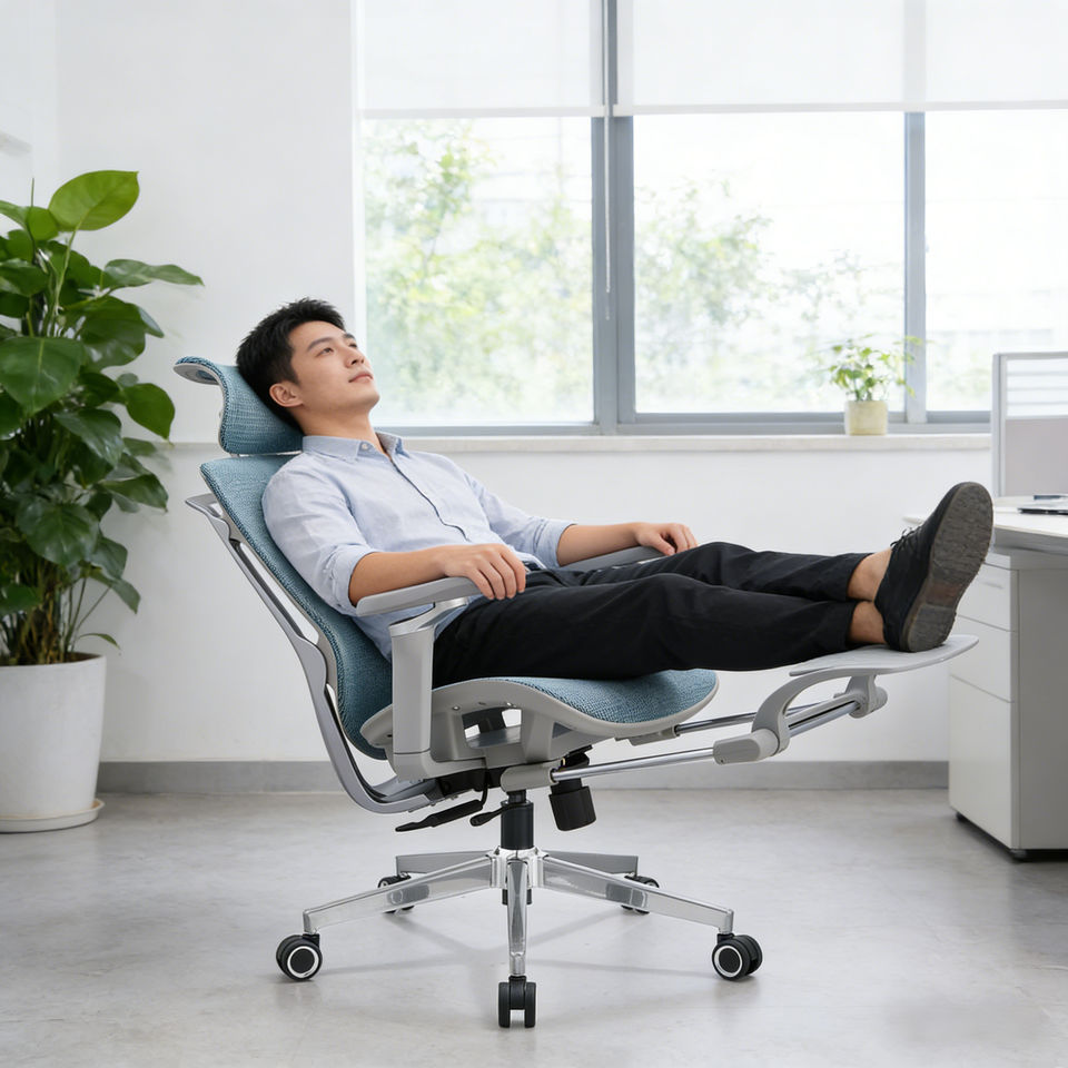Ergonomic Modern Blue Plastic Office Chair with Adjustable Height 6D ...