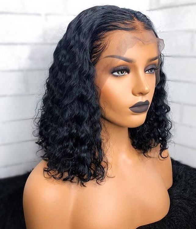 Cheap Price 100% Brazilian Virgin Human Hair Curly Lace Frontal Bob ...
