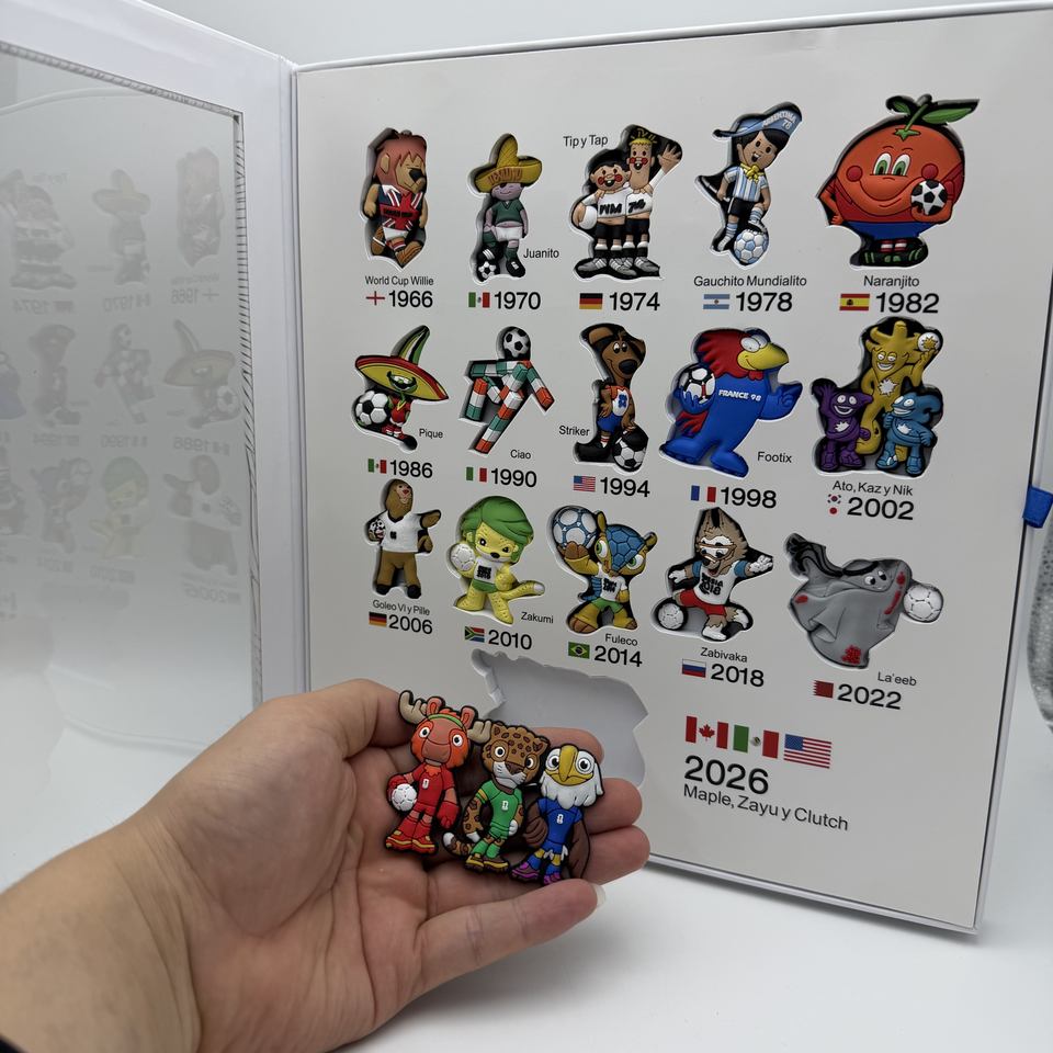 1966 to 2026 World Football Match Mascot Commemorative Set Gift Box PVC ...