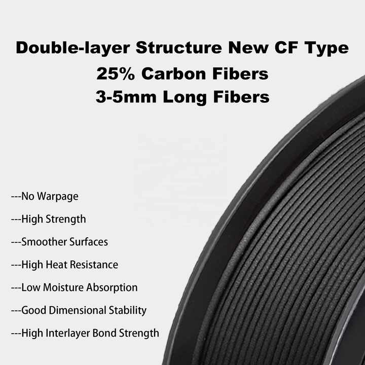 High Strength Carbon Fiber Filled Nylon Filament for 3D Printing