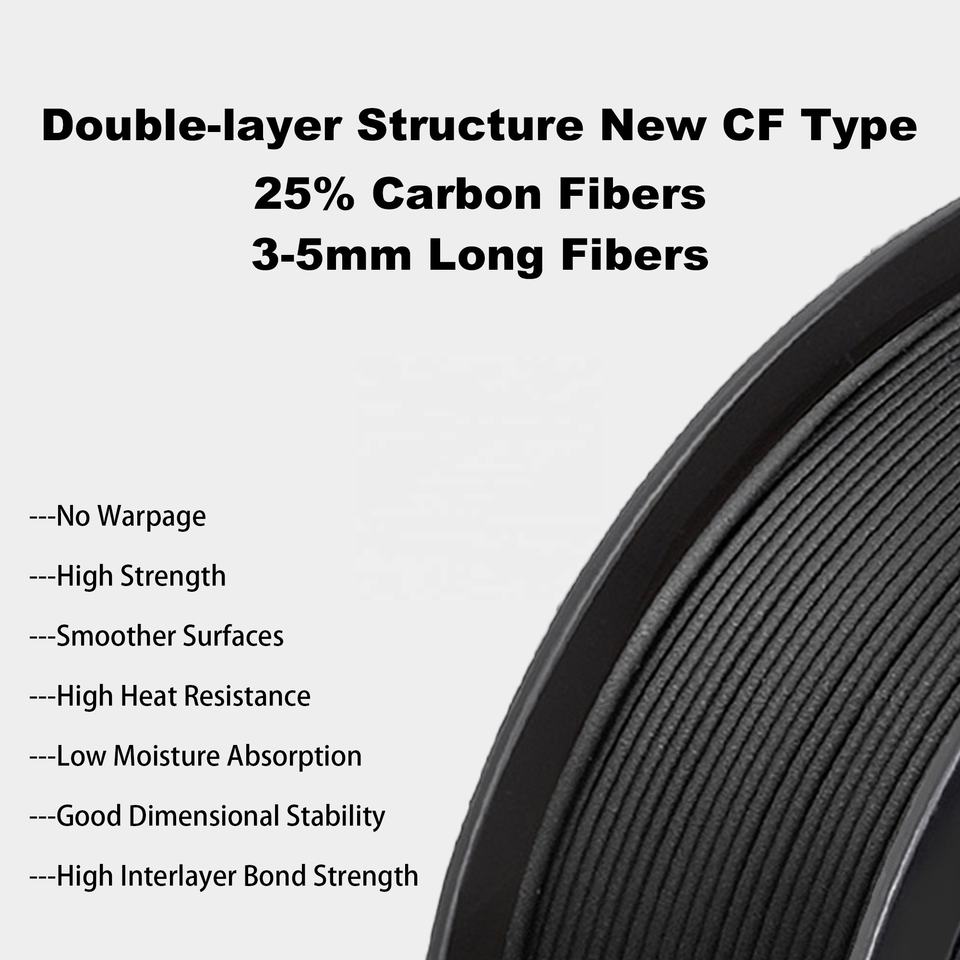 Carbon Fiber Filled Nylon Filament PA-CF 1.75mm 1KG - Durable 3D ...