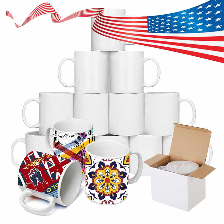 Shop Our USA Warehouse Ceramic White Sublimation Mugs