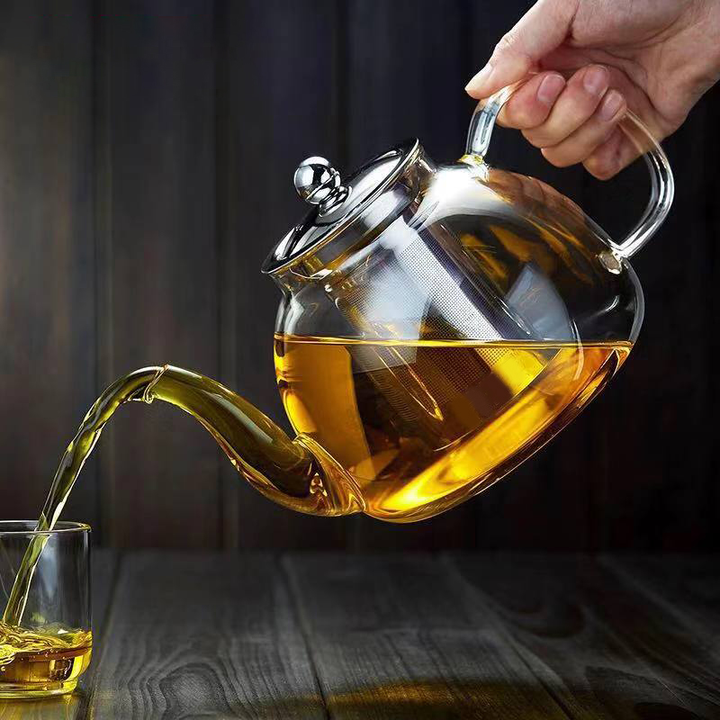 Custom 1.2L Borosilicate Glass Heat Resistant Luxury Large Glass Tea ...