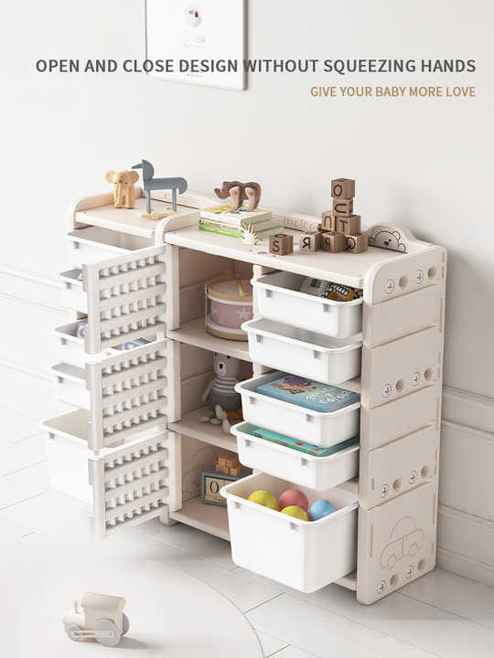 Movable Baby Chest Corner Cupboard Rack Car Shape Kids Cabinet Storage ...