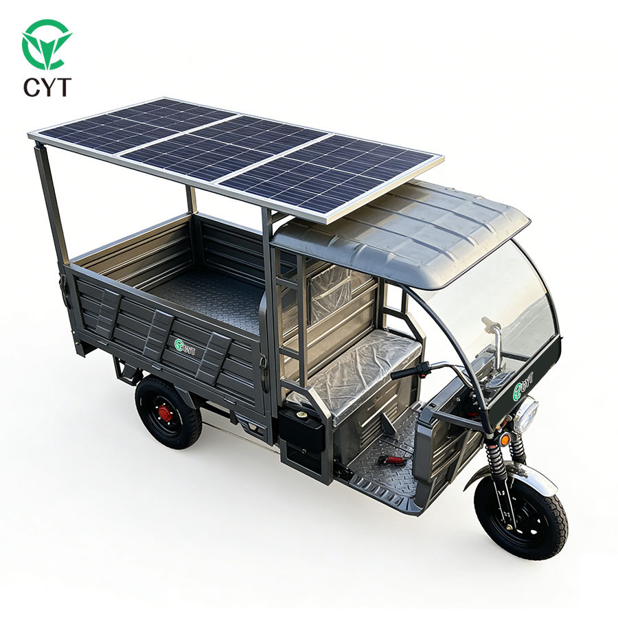 CYT Brand Solar Panel Electric Tricycle 3-Wheeler with Full Floating ...