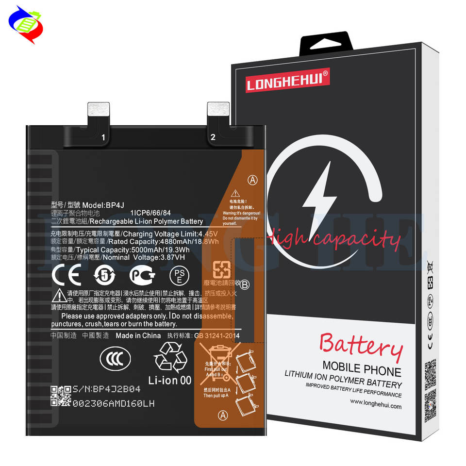 Lithium Polymer BP4J 3.8V 5000mAh Rechargeable Battery for Mi Redmi ...