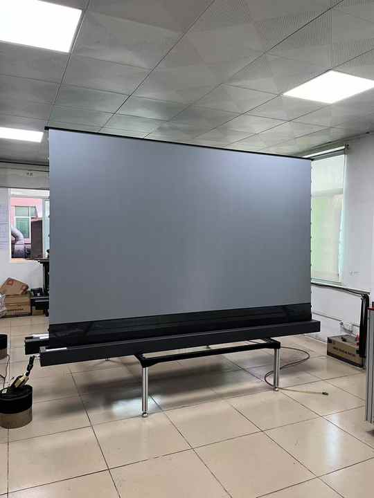 110 Inch16:9 Telon PET Crystal ALR Screen Floor Rising Tab Tension ...
