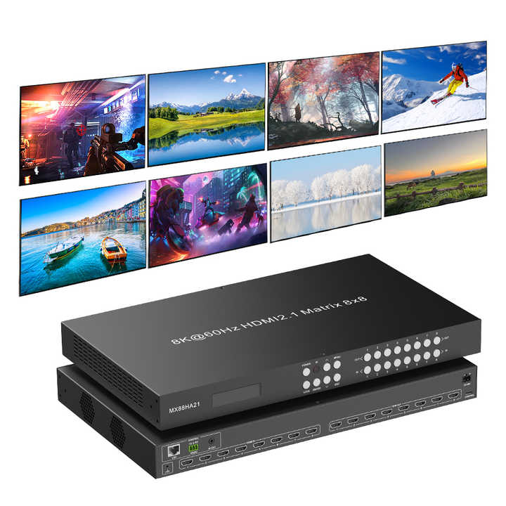Factory 8k 4k60hz 8 in 8 Out hdmi matrix 4x4 8x8 16x16 Switcher HDBaseT Seamless Video hdmi ...