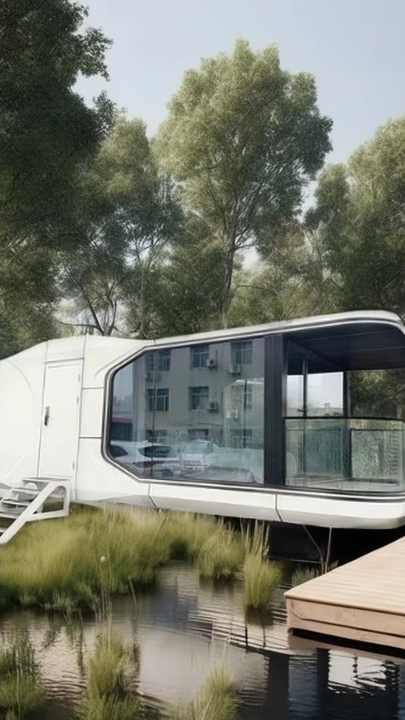 Modern Modular Portable Space Capsule Two-Storey Pre-Cast Villa Airship ...