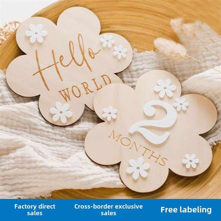 Eco-Friendly Hand Carved Wooden Flowers Photo Props for Newborn to 12 ...